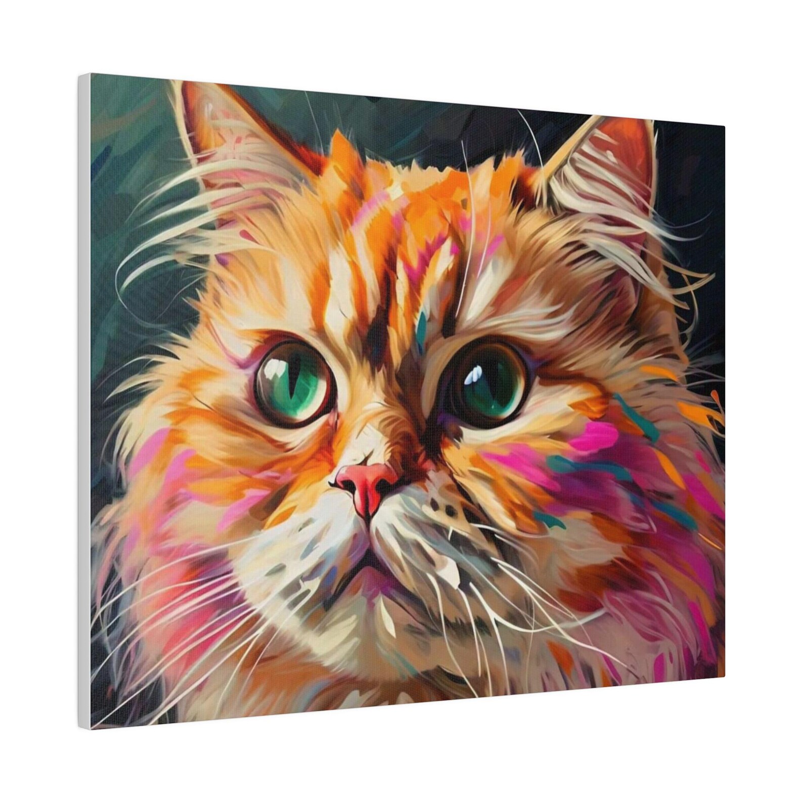 Cat Art, Cat Painting, Cat Matte Canvas, Stretched, 0.75", Pet Portrait ...