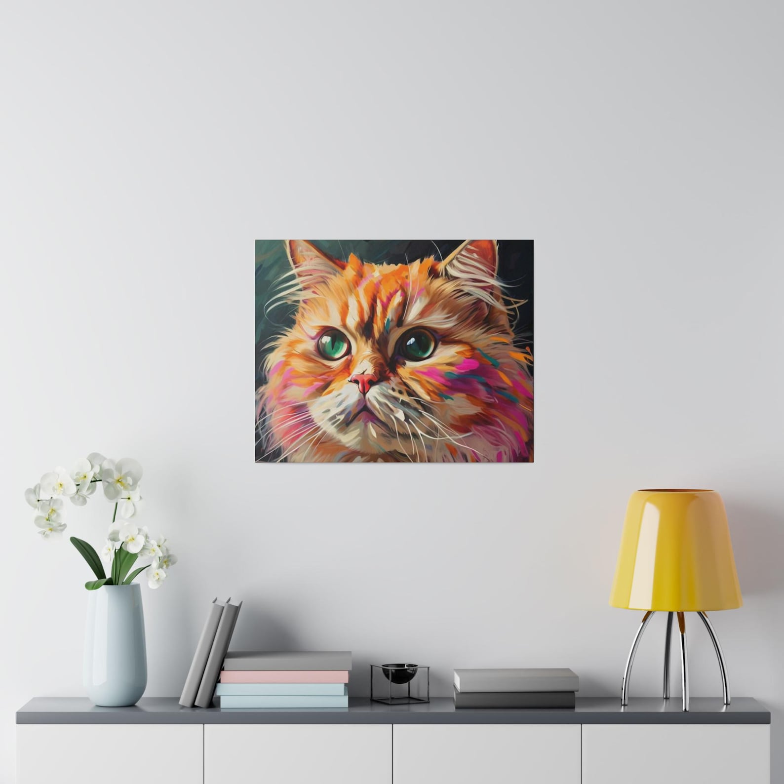 Cat Art, Cat Painting, Cat Matte Canvas, Stretched, 0.75", Pet Portrait ...