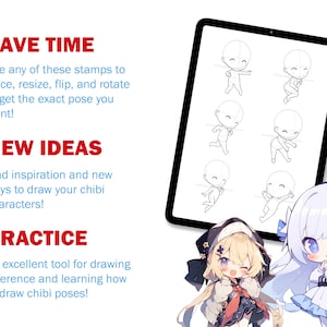 50+ Chibi Base, Chibi Stamp, Chibi Features Procreate, Chibi Procreate ...