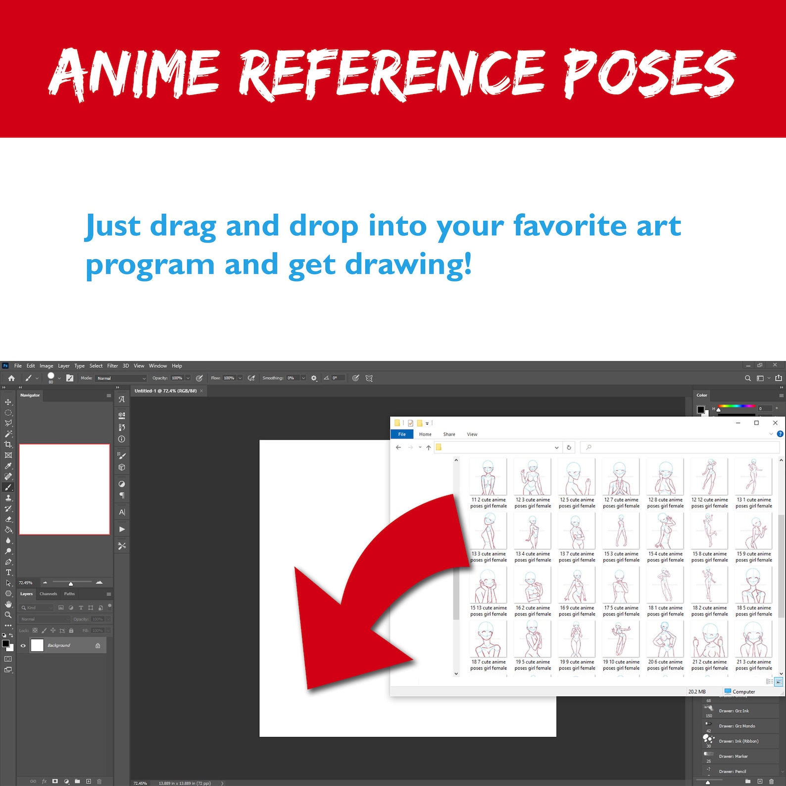 Cute Anime Poses - 50 Drawing Reference Guides - Etsy