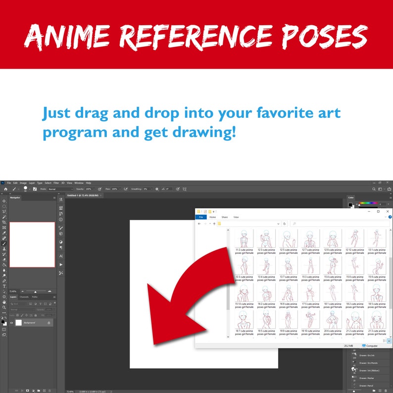 Cute Anime Poses 50 Drawing Reference Guides - Etsy Israel