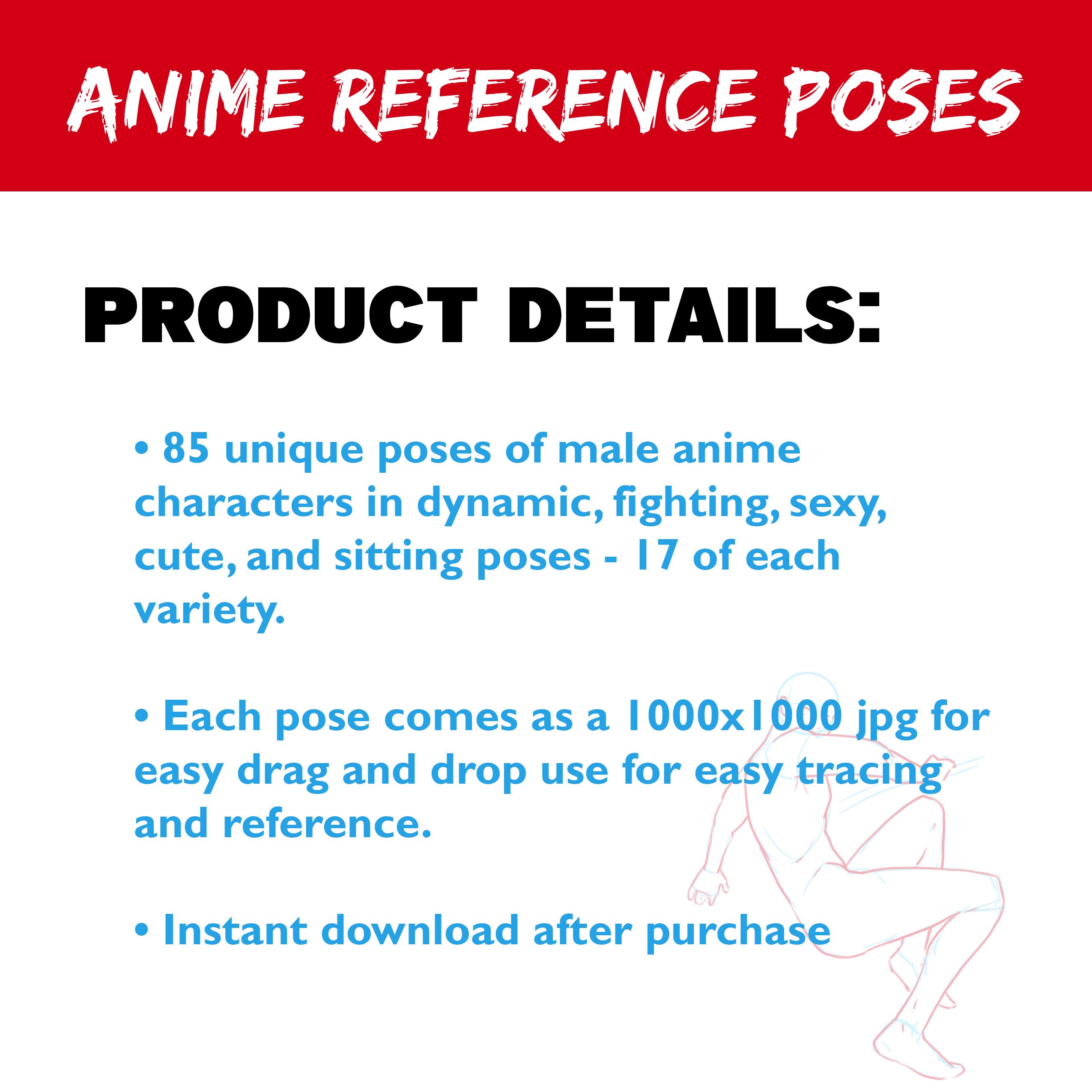 85+ Anime Male Poses - Manga Figures - Character Poses for Drawing ...