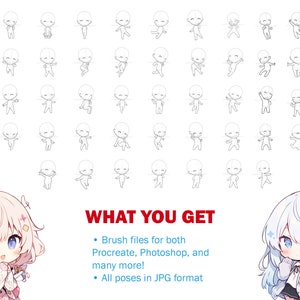 50+ Chibi Base, Chibi Stamp, Chibi Features Procreate, Chibi Procreate ...