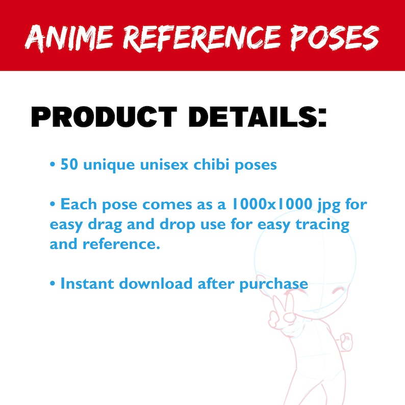 Anime Chibi Poses - 50 Drawing Reference Guides - Etsy