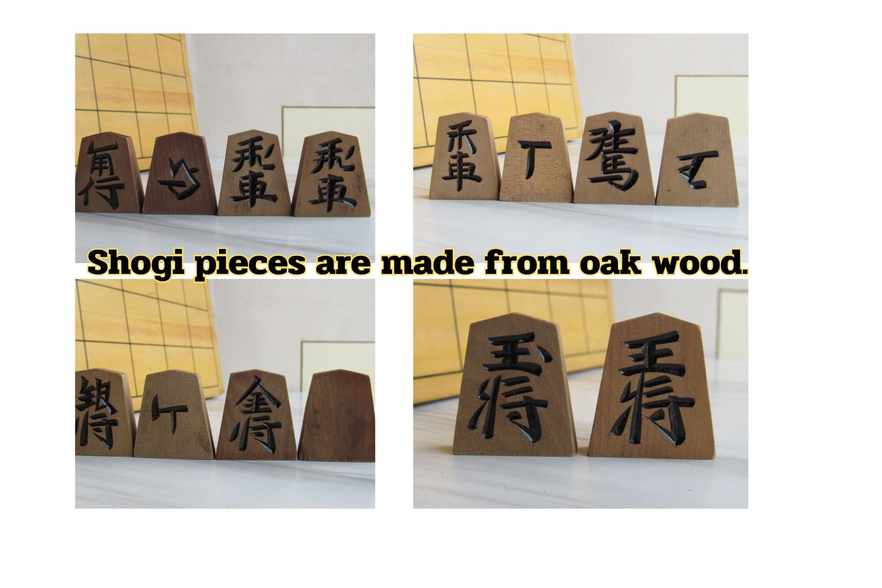 S100923 1 Japanese SHOGI Chess Set Oak Wood/folding Oak Wood Board ...