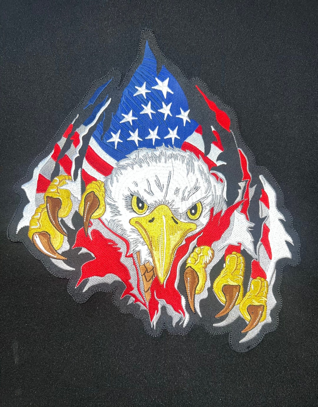 Eagle Ripping Through American Flag Embroidered Large Back Patch - Etsy