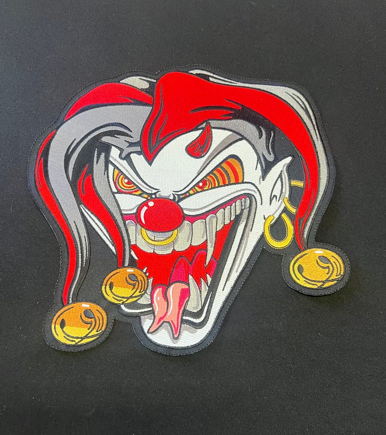 Vampire Jester Joker Laughing Embroidered Large Back Patch - Etsy