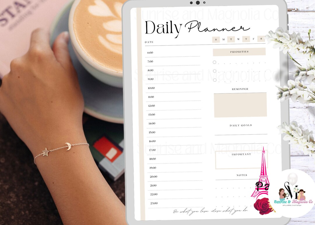 Printable Minimalist Daily Planner Daily Schedule Daily Agenda Planner ...