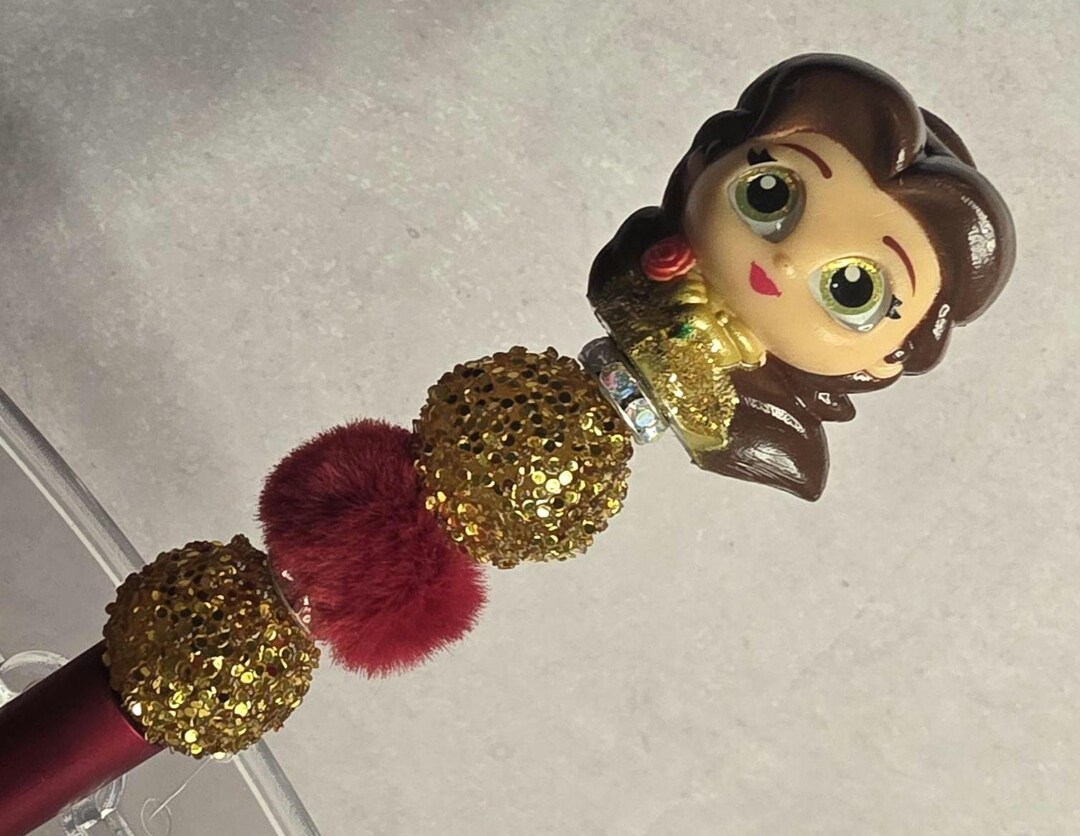 Disney Belle Doorable Gold Sparkle Pen - Etsy