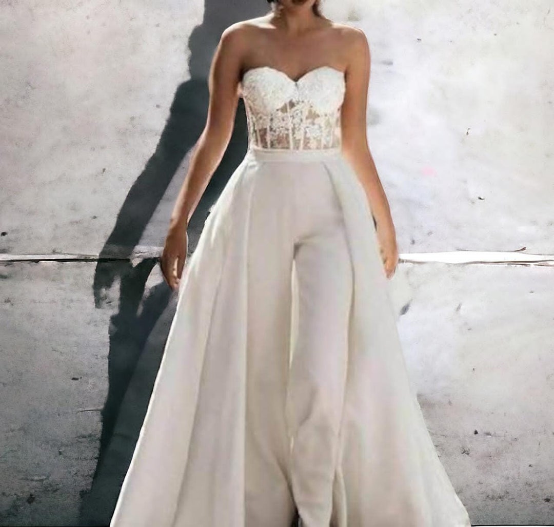Wedding White Jumpsuit, Bridal Jumpsuit for Wedding, Wedding Jumpsuit ...