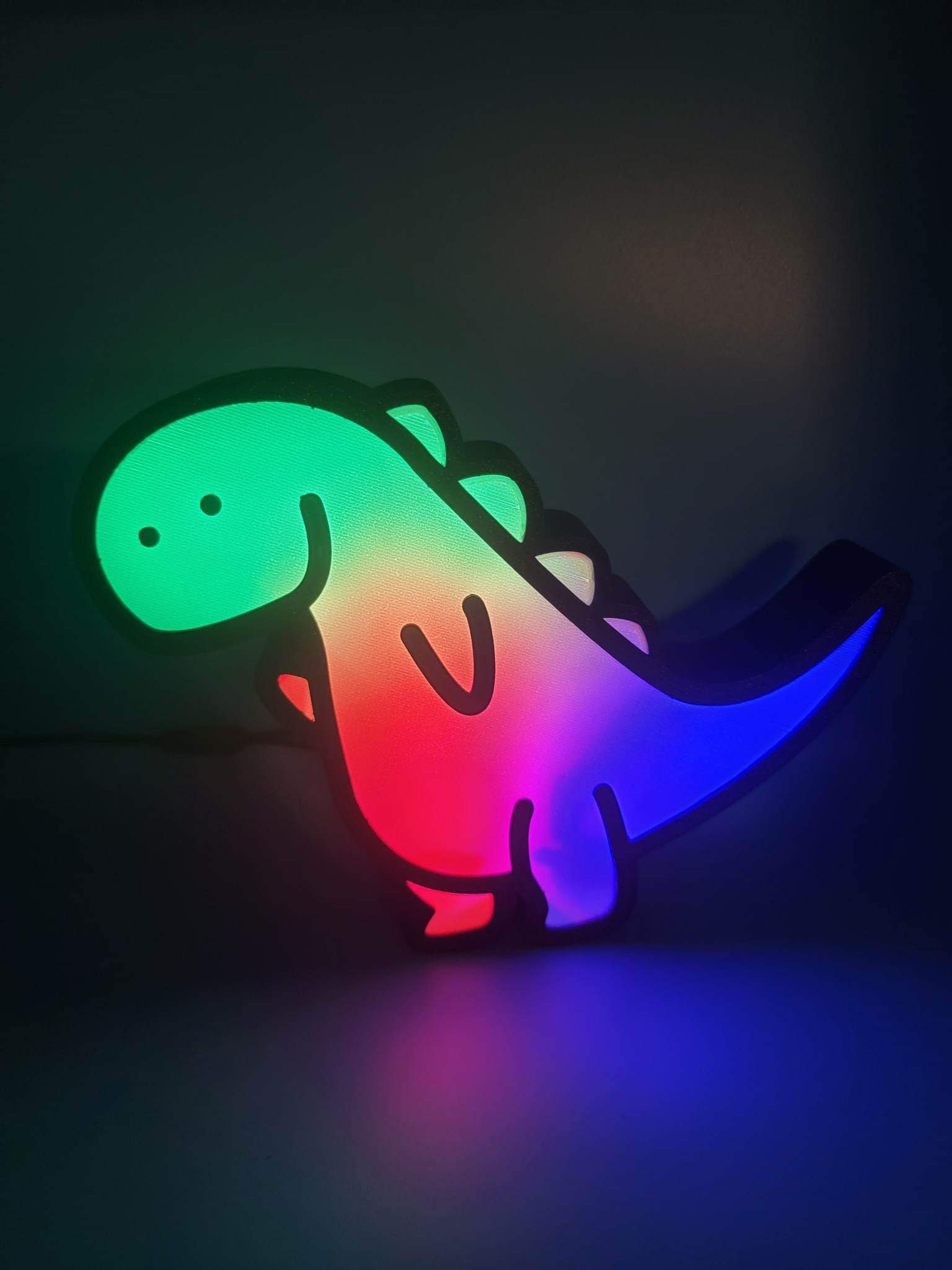 3D Printed Multicolor LED Dinosaur Night Lights - Etsy