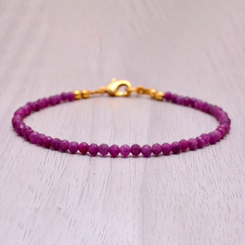 Ruby Bracelet for Women in Silver & Rose Gold Birthday Gift - Etsy