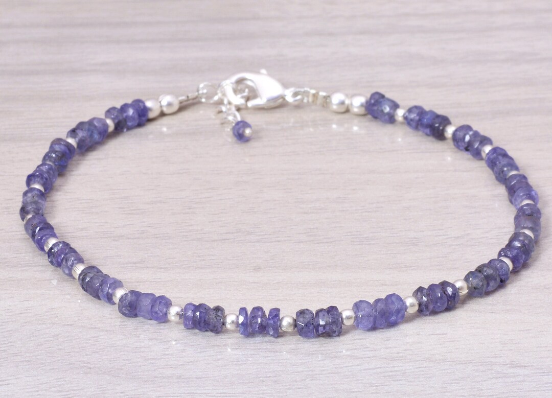 Tanzanite Bracelet, Sterling Silver Bracelet, December Birthstone ...