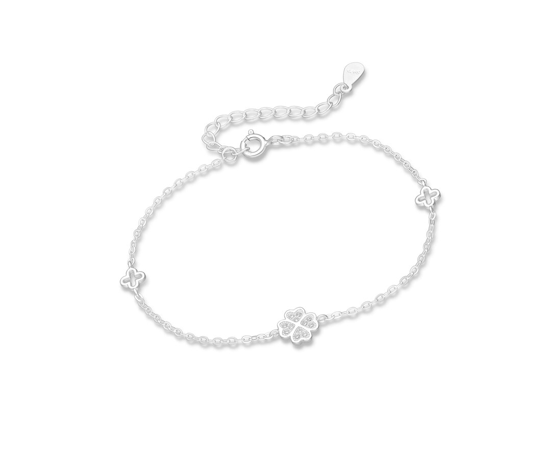 Adoré 925 Sterling Silver Clover Bracelet - Etsy
