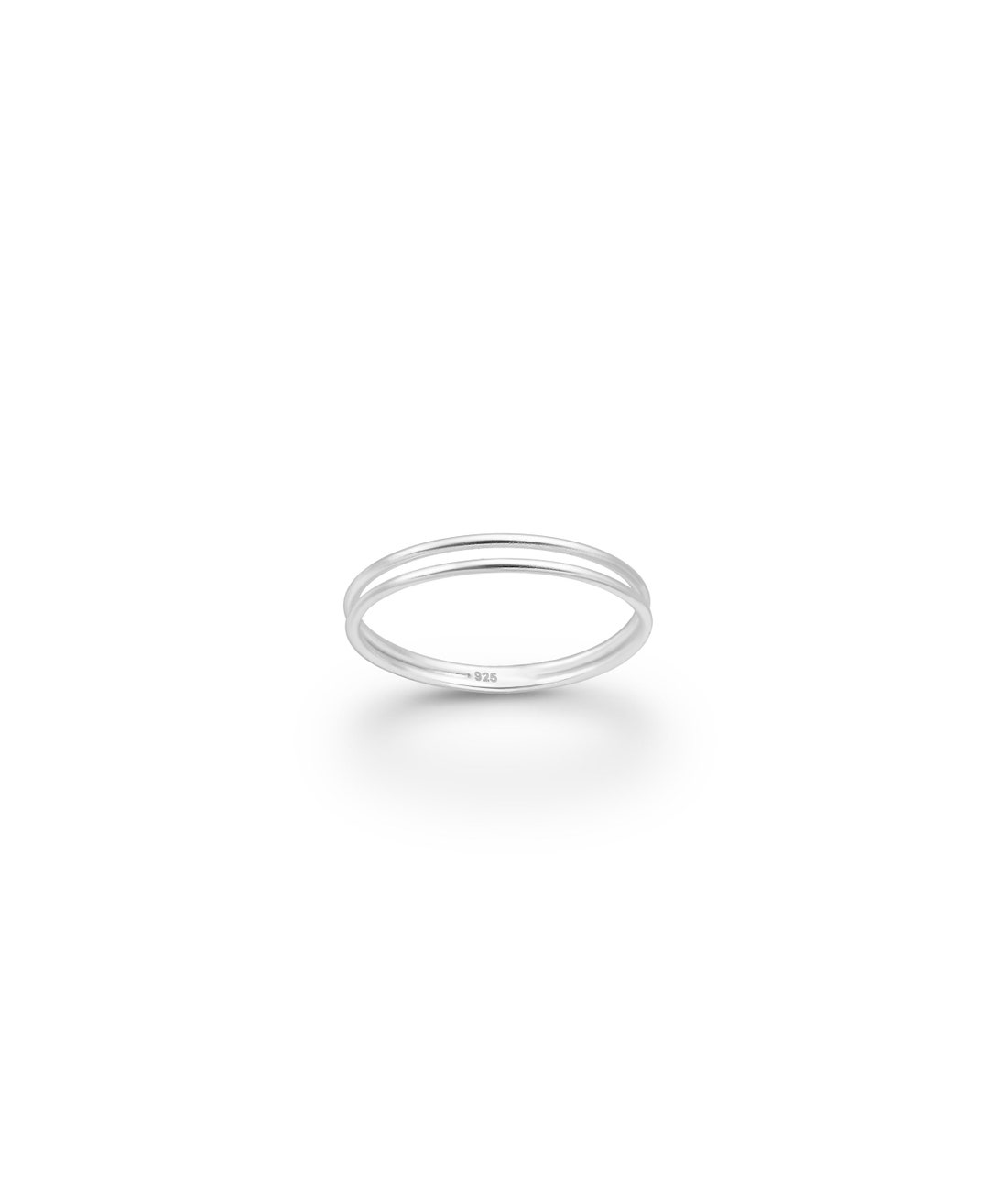 Adoré 925 Sterling Silver Double Band Ring - Etsy