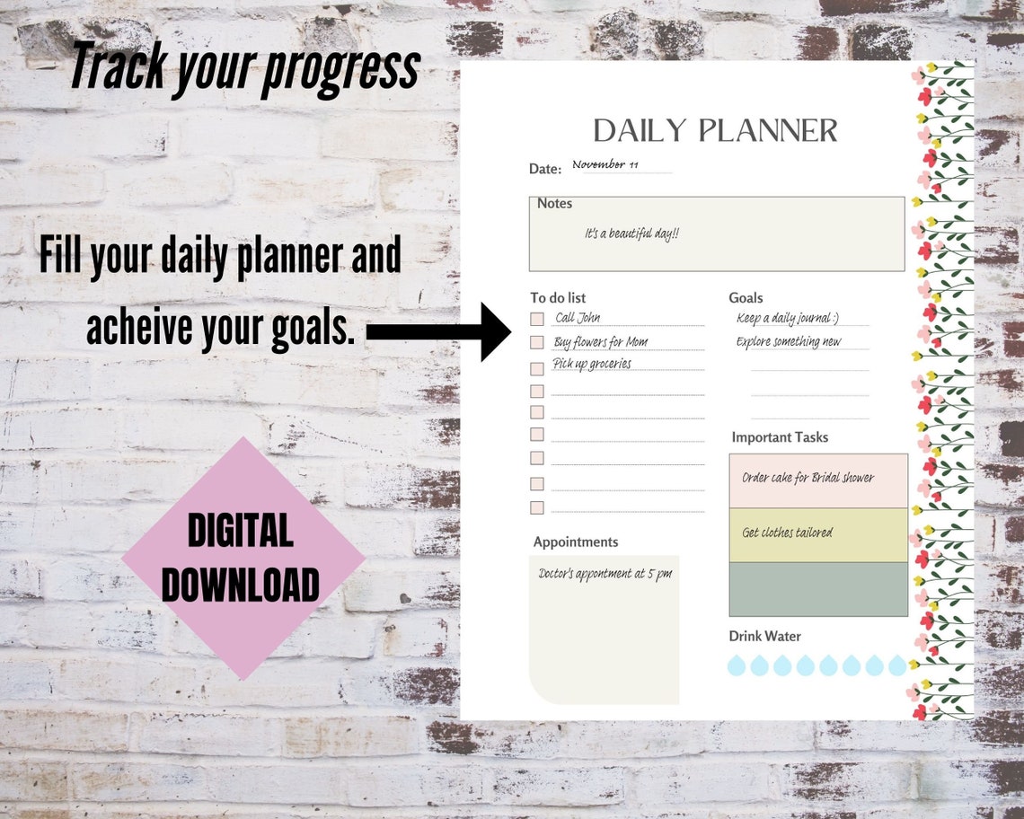 Printable Daily Planner Digital Daily Planner Disciplined - Etsy