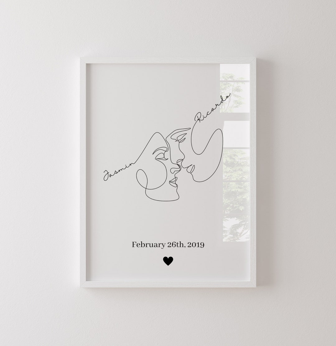 Custom Couple Names Print, Couples Gift, Customised Couple Gift ...
