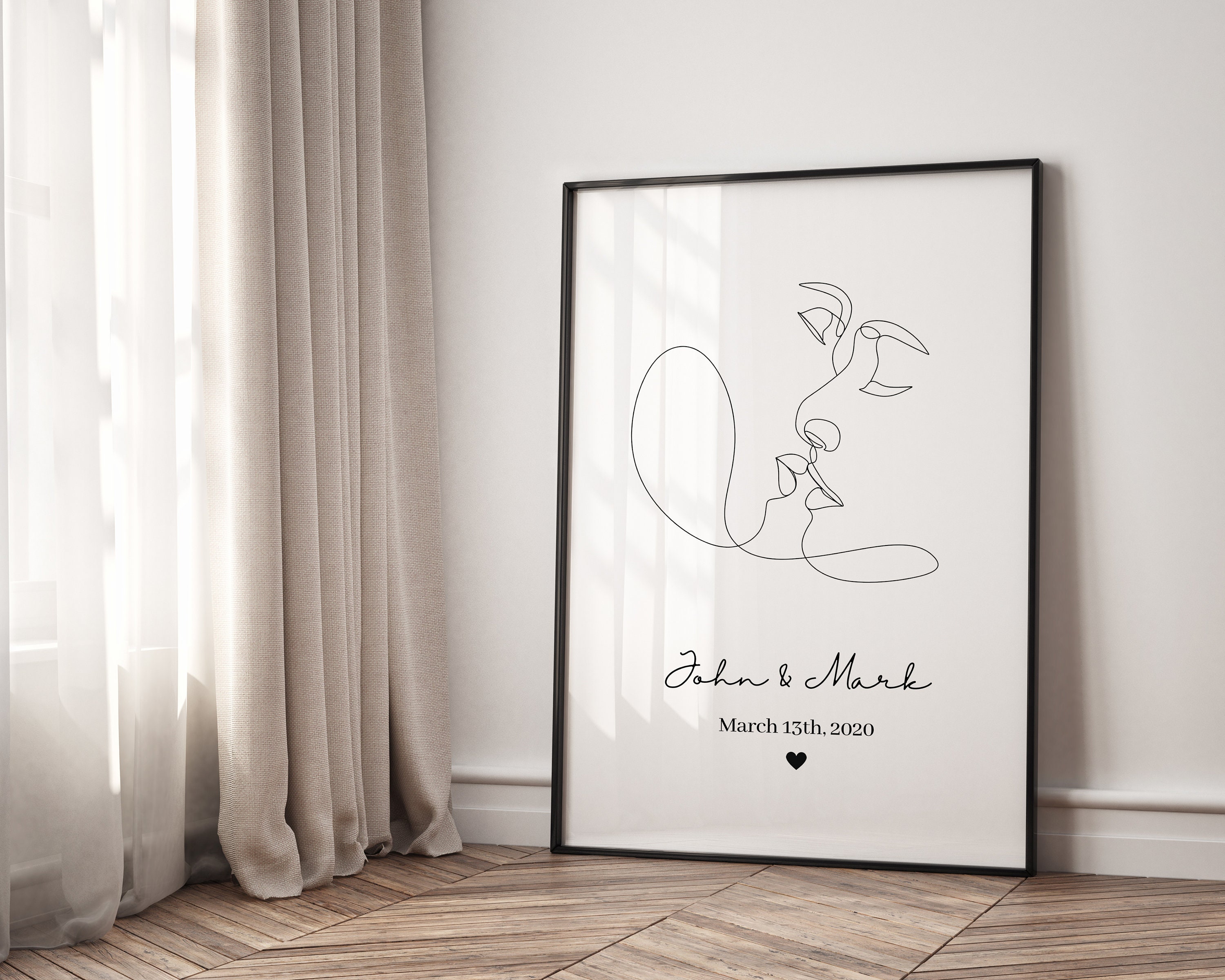 Custom Couple Names Print, Couples Gift, Customised Couple Gift ...
