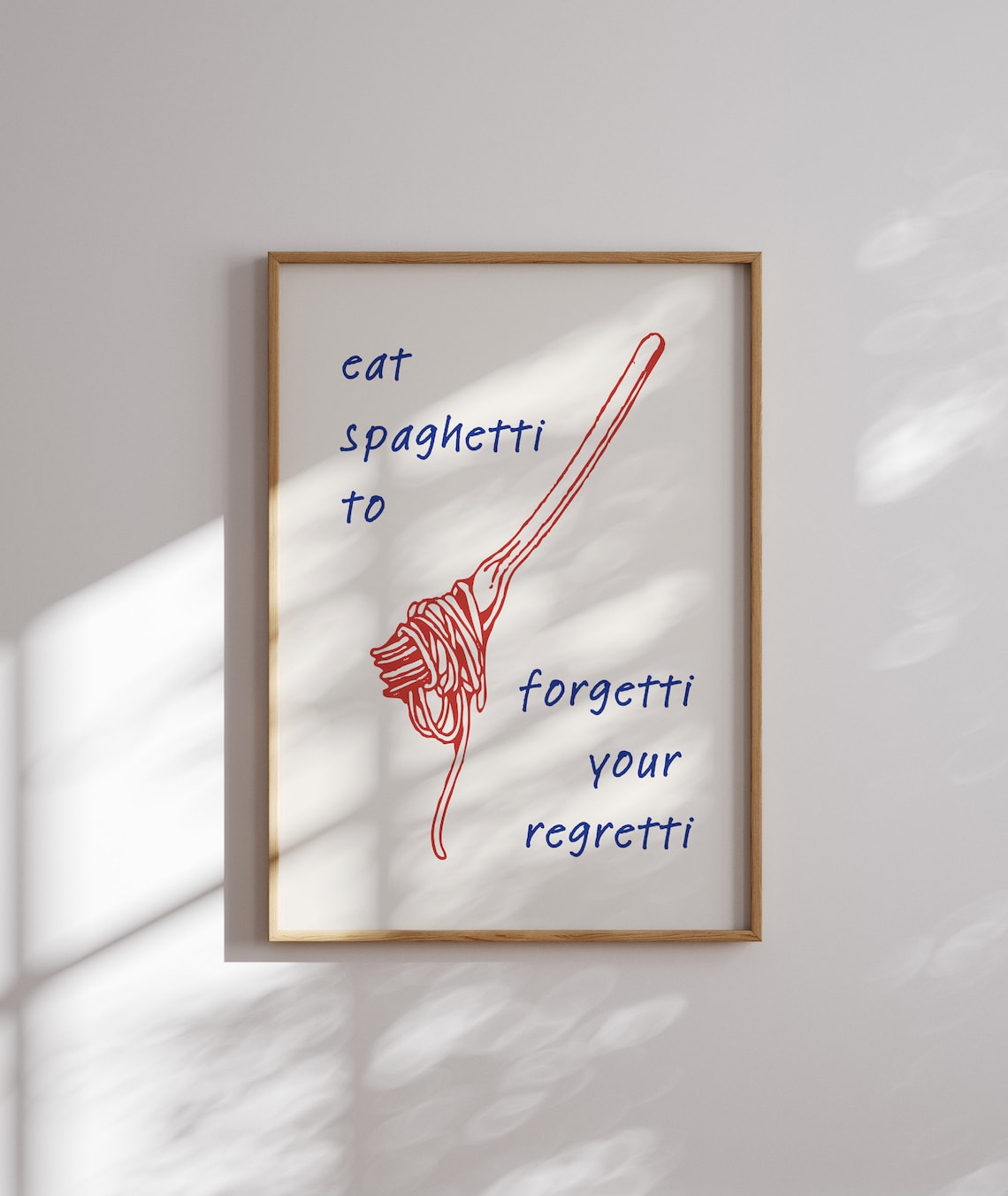 Eat Spaghetti to Forgetti Your Regretti Poster Italian - Etsy