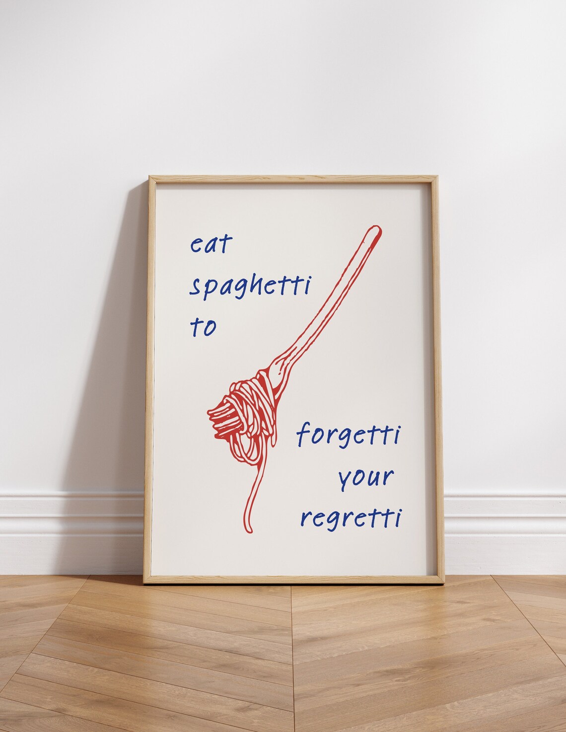 Eat Spaghetti to Forgetti Your Regretti Poster Italian - Etsy