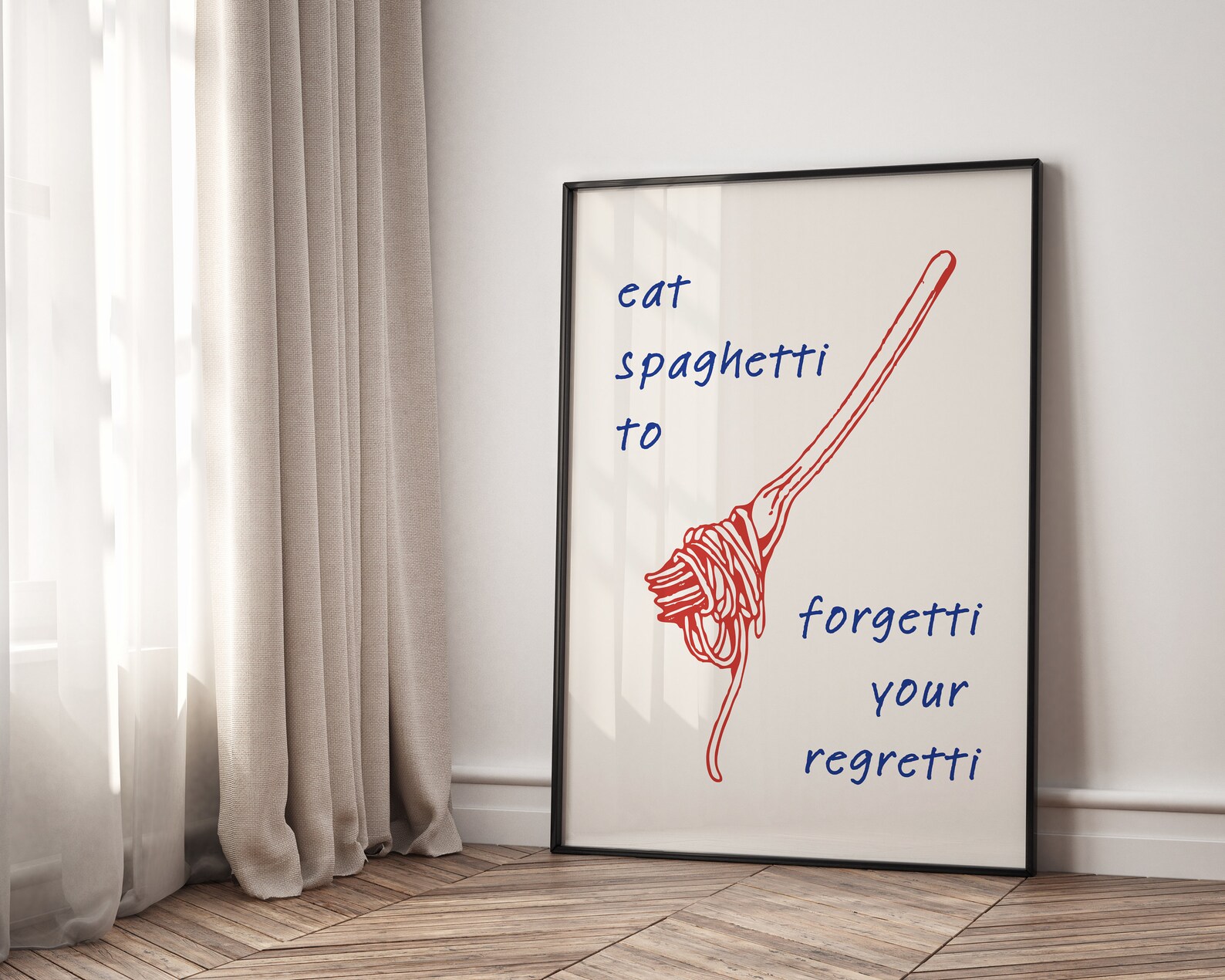 Eat Spaghetti to Forgetti Your Regretti Poster Italian - Etsy