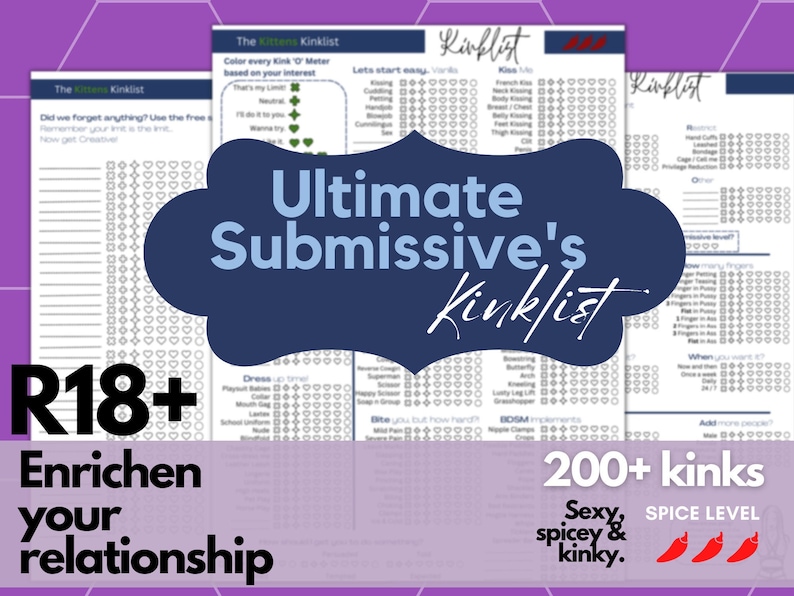 BDSM Kink Lists Ultimate & Extreme, Relationship Sex Life Love, Kinks ...