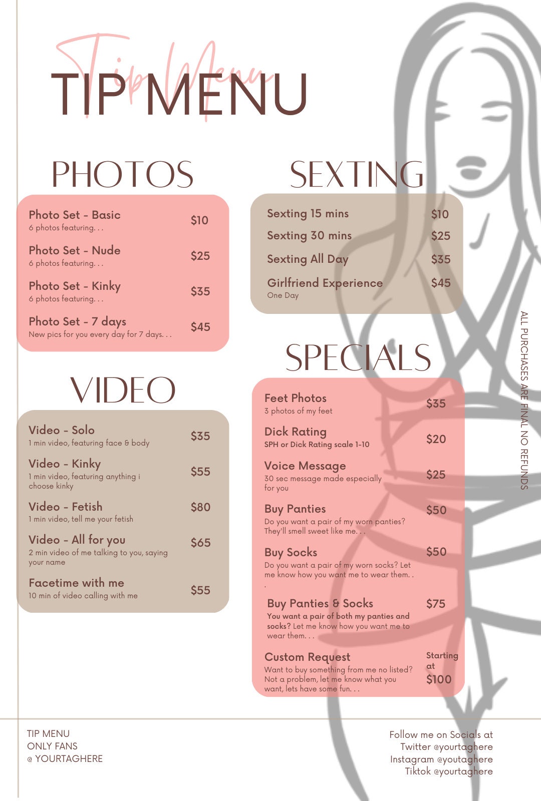 Onlyfans Tip Menu, Editable Tip Menu, Fansly Tip Menu, Adults Tip Menu ...