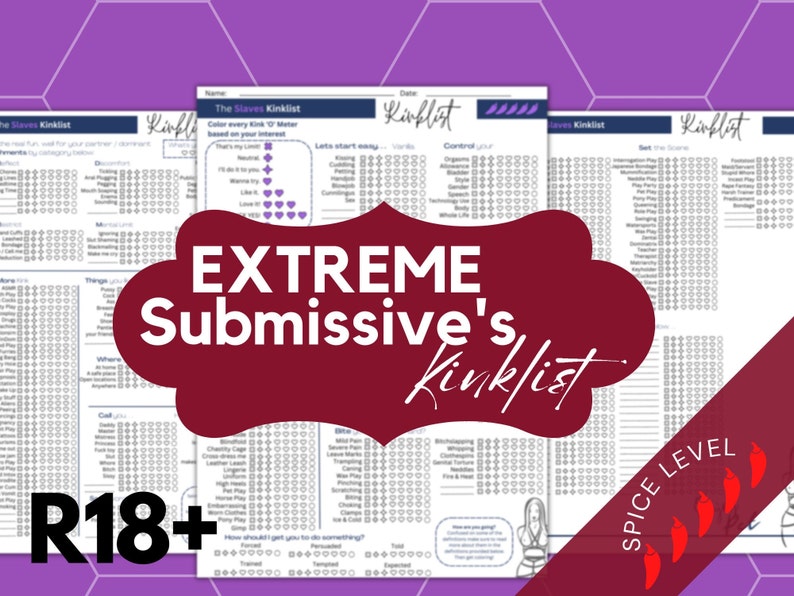 BDSM Kink Lists Ultimate & Extreme, Relationship Sex Life Love, Kinks ...