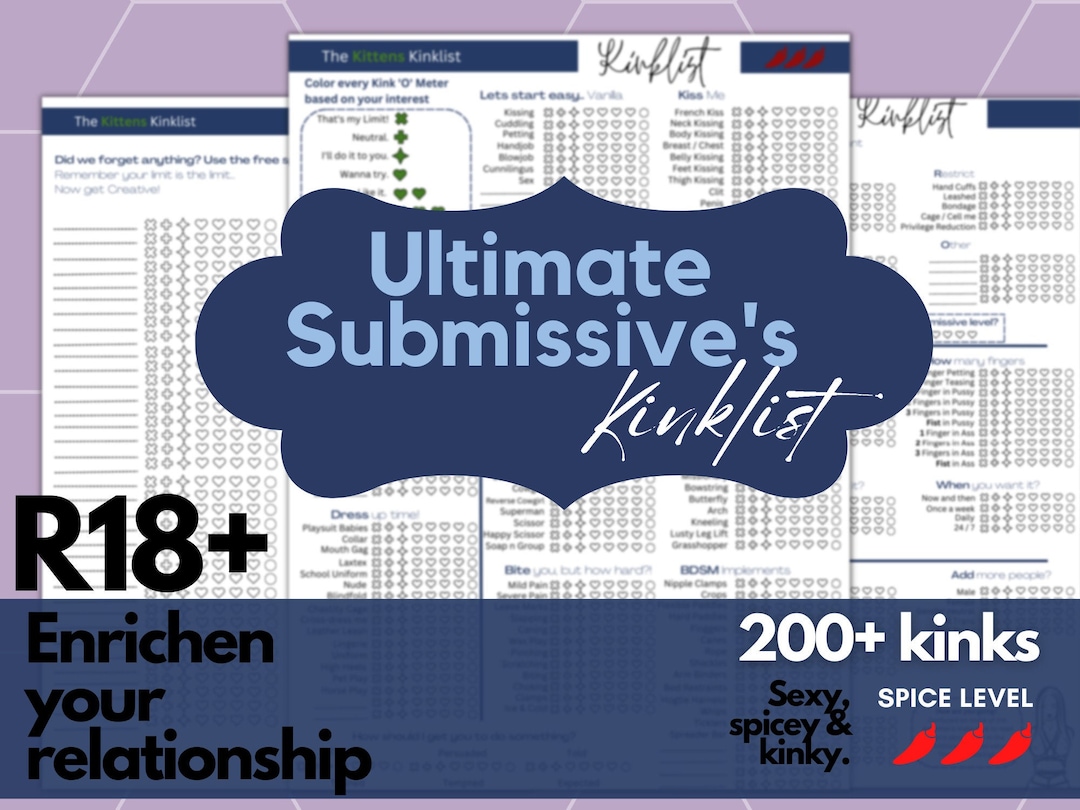BDSM ULTIMATE Submissive Kink List BDSM , Spice Sex Life, Kinks ...