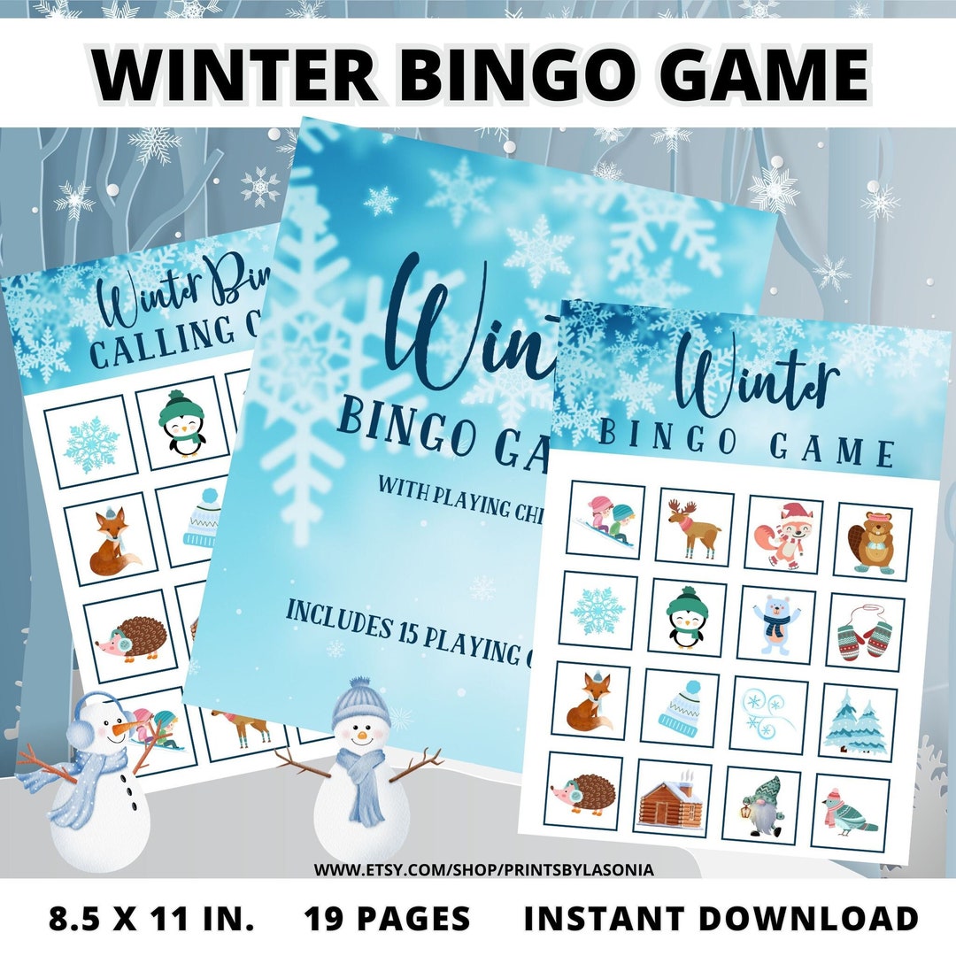 Winter Bingo Game Printable Christmas Bingo Holiday Game - Etsy