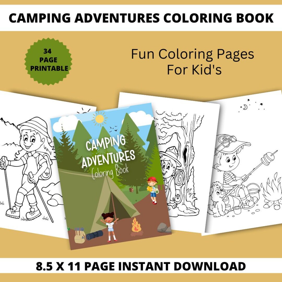 Camping Fun Printable Coloring Activity Pages for Kids Printable Road ...