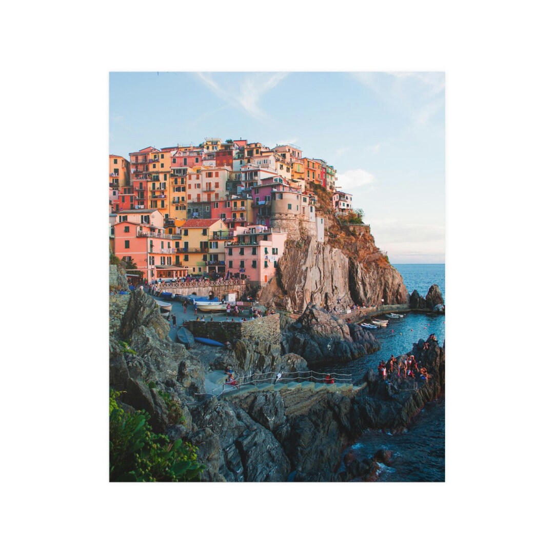 Italian Coast Print: Cliffside Village, Satin Poster (210gsm) - Etsy