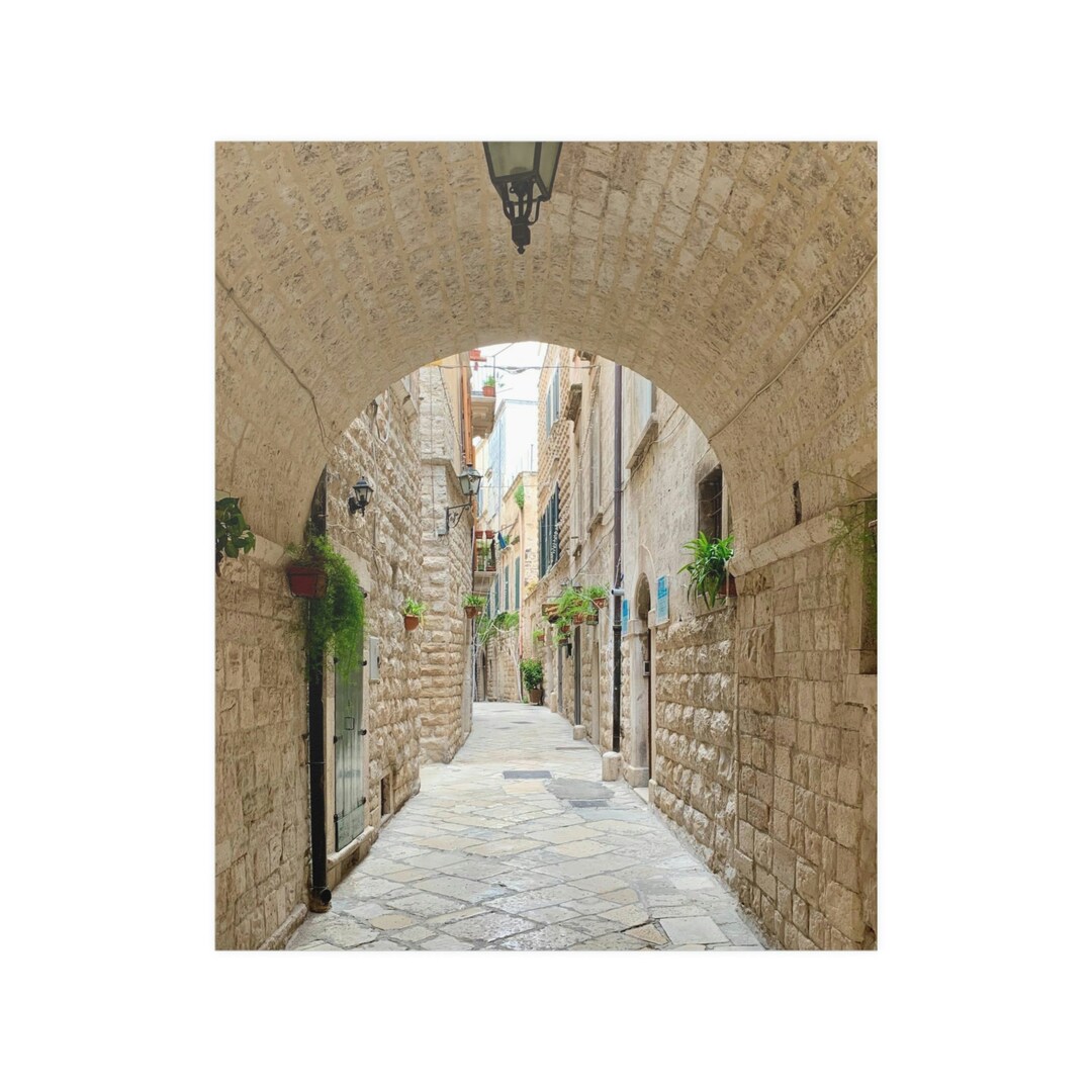 Italian Walkway, Italy, Satin Posters (210gsm), Stonework, Stone, Wall ...