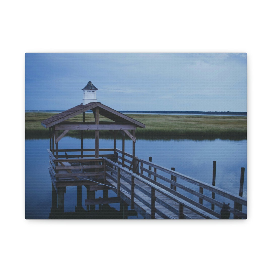 Dock on the Marsh Print Matte Canvas, Stretched, 1.25" - Etsy