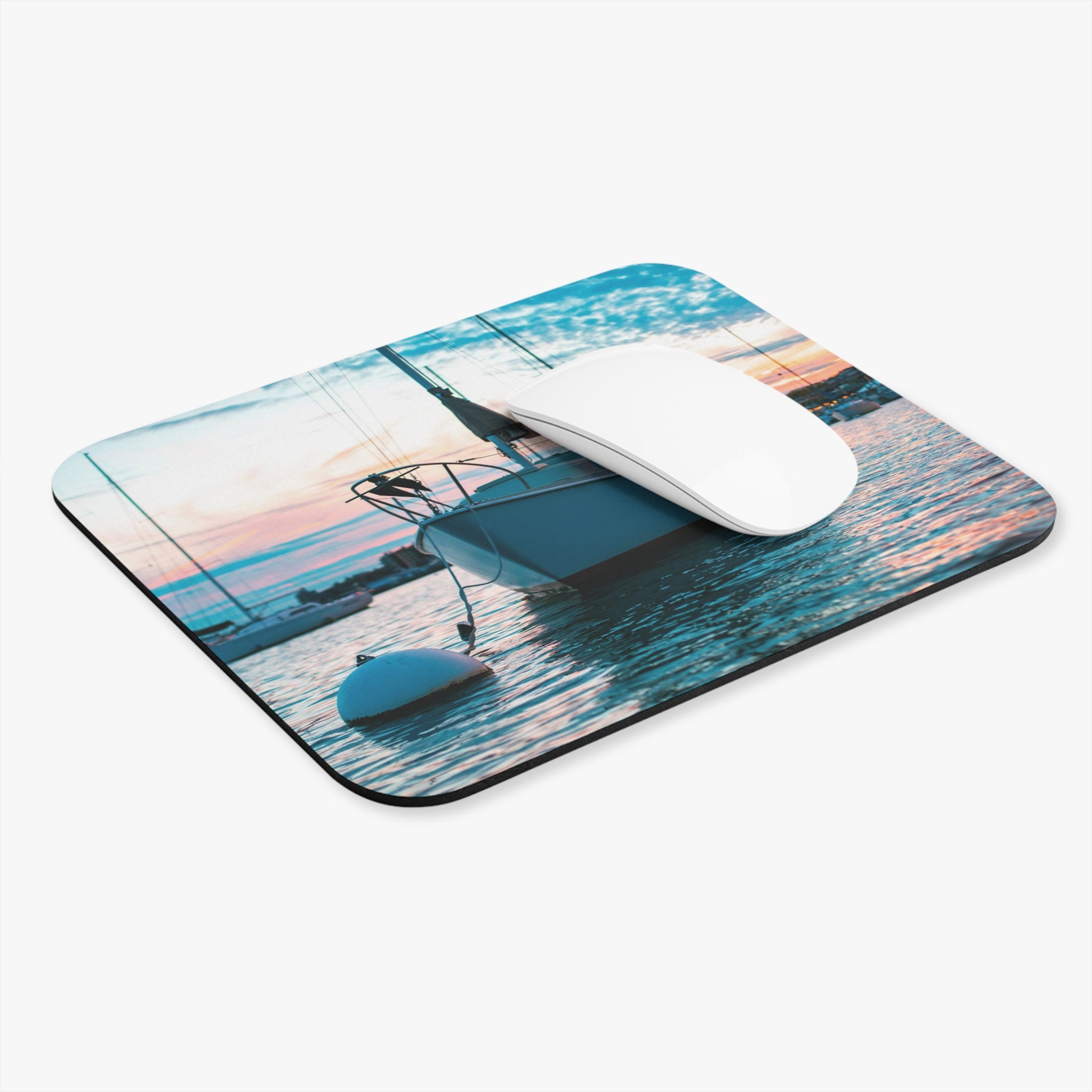 Anchored Sailboat, Anchor, Bay, Boat, Mouse Pad rectangle - Etsy