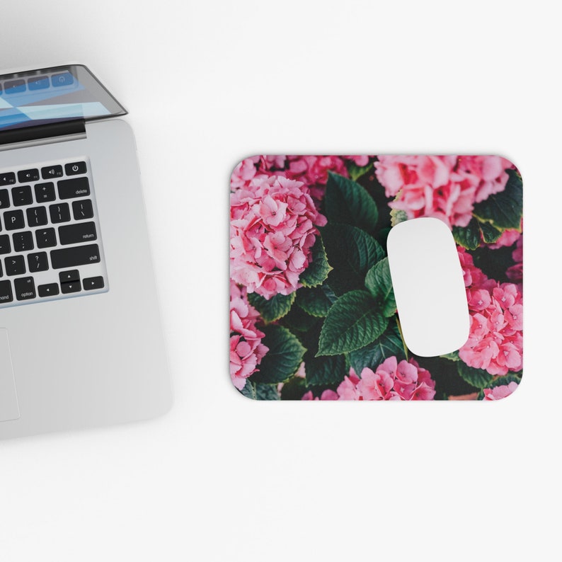 Pink, Green, Hydrangea, Hydranga, Mouse Pad (rectangle) - Etsy