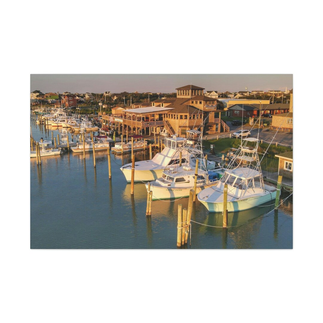 Hatteras Island Marina Print Outer Banks North Carolina OBX Matte ...