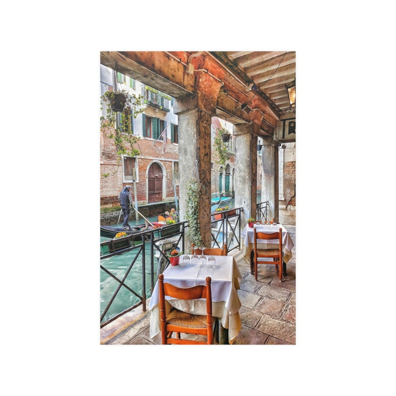 Venice Gondola Print: Italian Restaurant, Outdoor Dining (210gsm Satin ...
