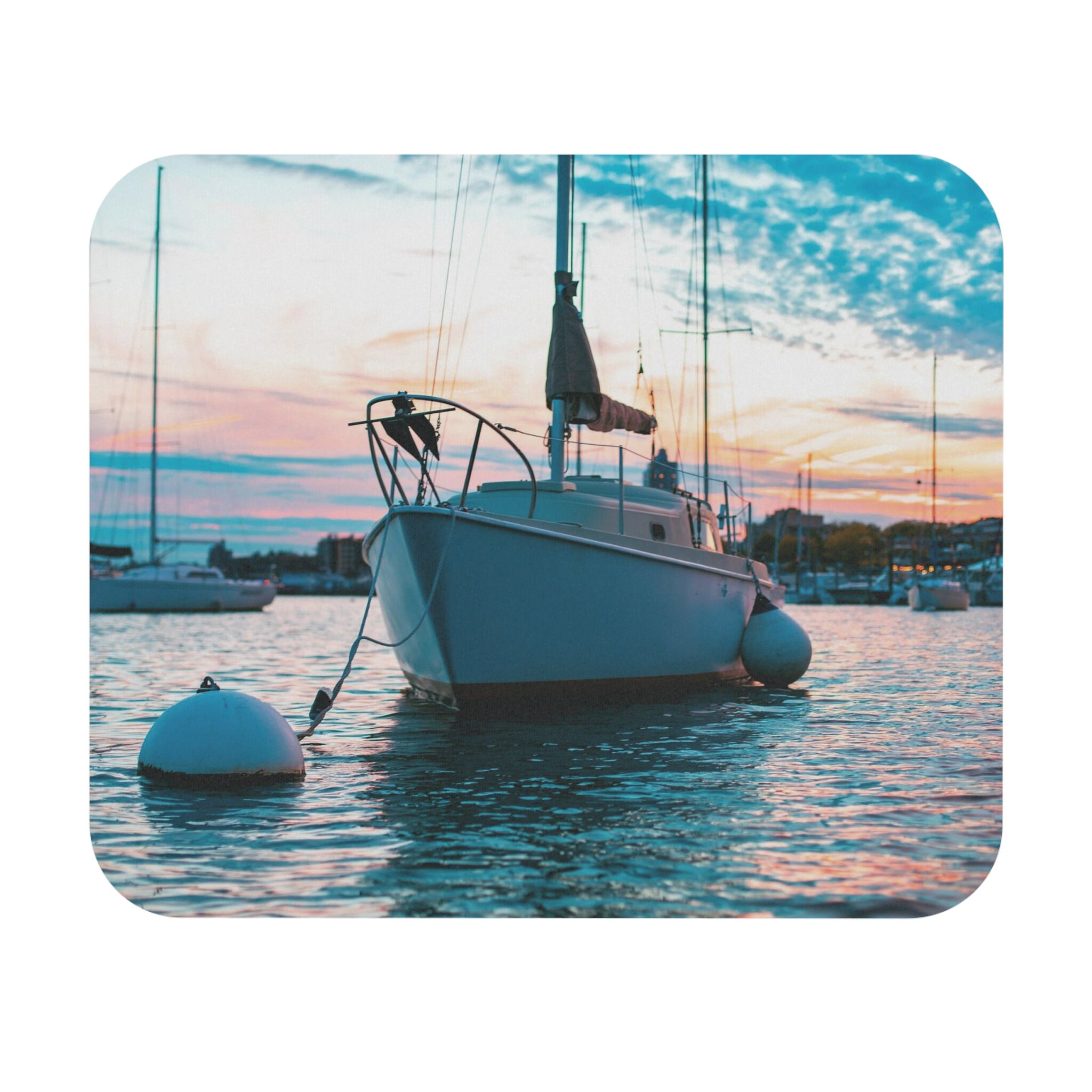 Anchored Sailboat, Anchor, Bay, Boat, Mouse Pad rectangle - Etsy