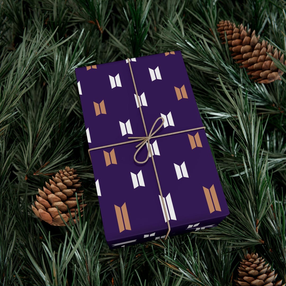 Wrapping Paper, BTS Kpop Purple Army Theme, Christmas Gift Wrap, Kpop ...