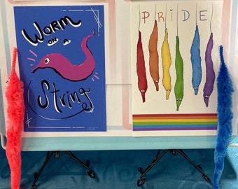 Business Worm on a String Mini Print - Etsy