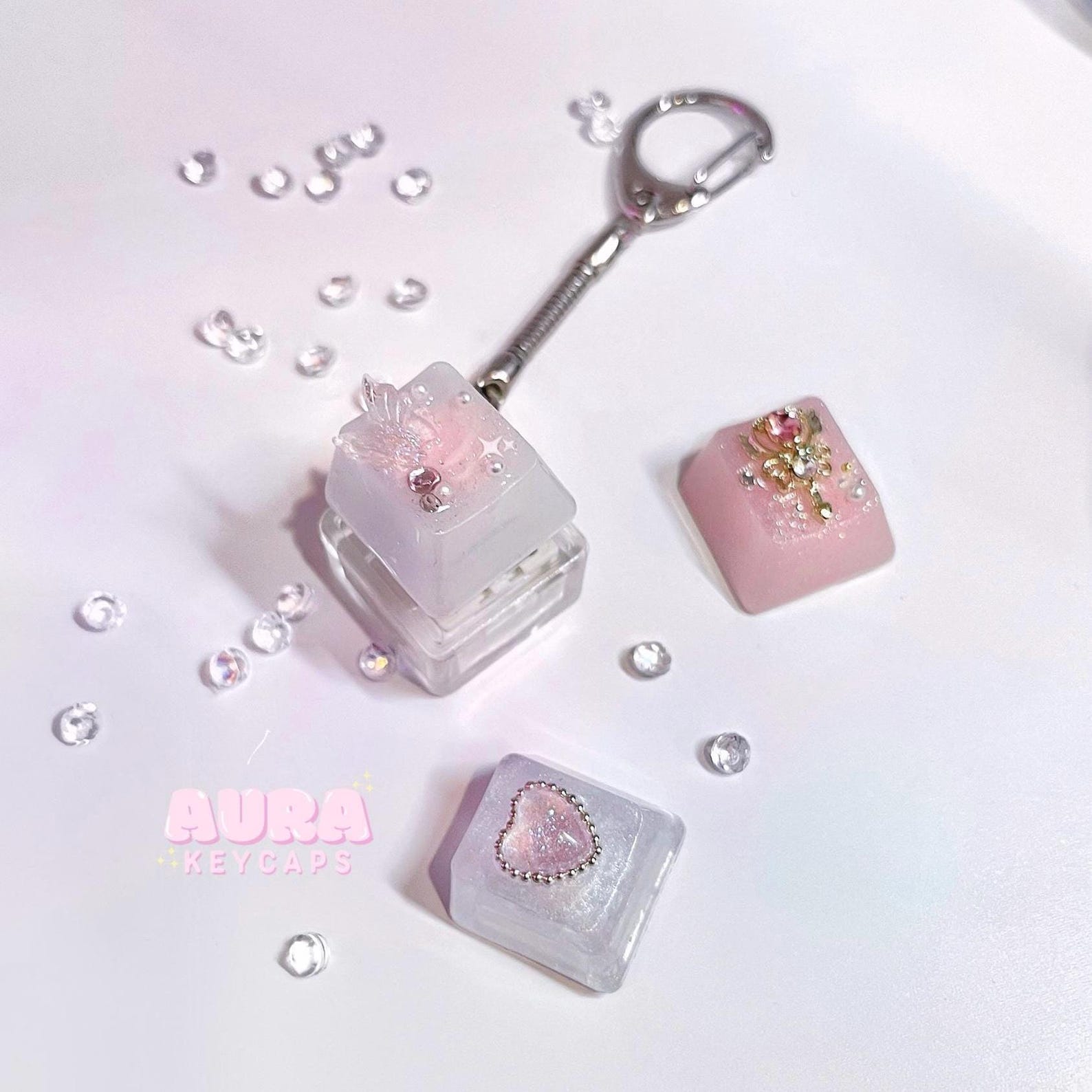 Cute Artisan Resin Keycaps Handmade, Colorful Key Cap or Keychain for ...