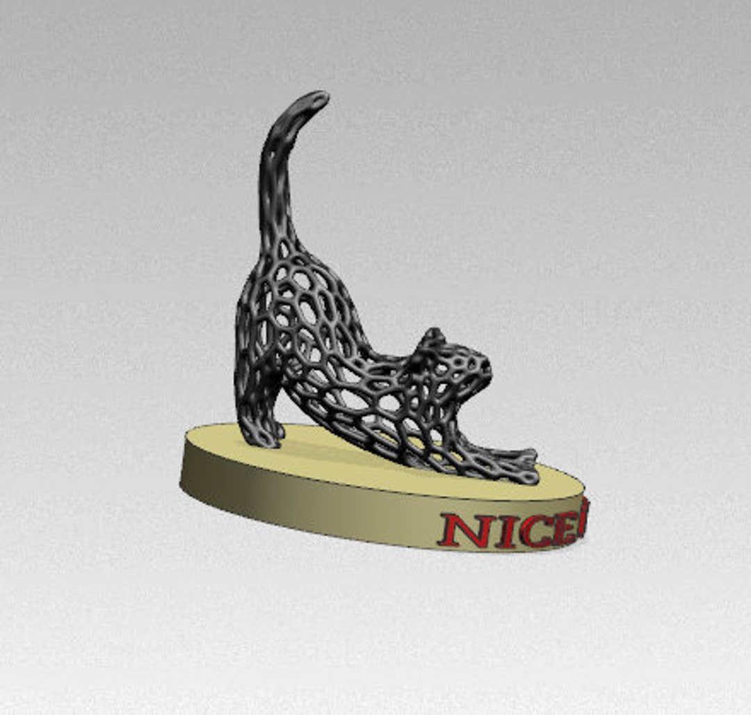 Cat Stretch Voronoi Figure STL Voronoi Cat Cat Figure Cat Toy Cat Stl ...