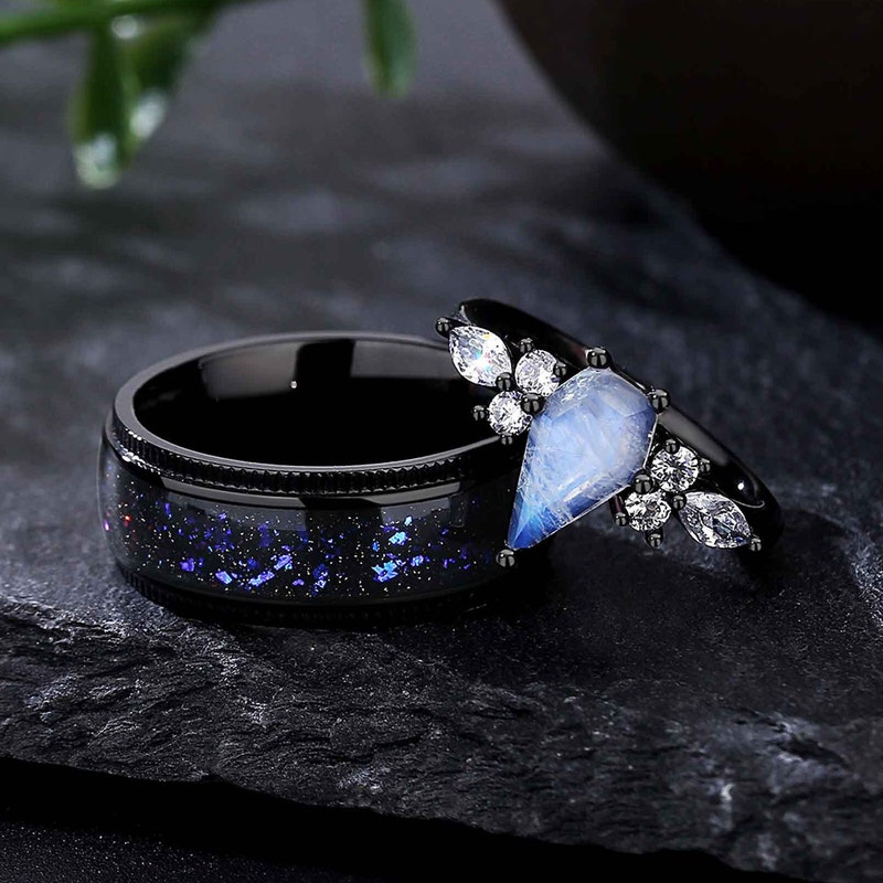 Moonstone Wedding Set - Etsy