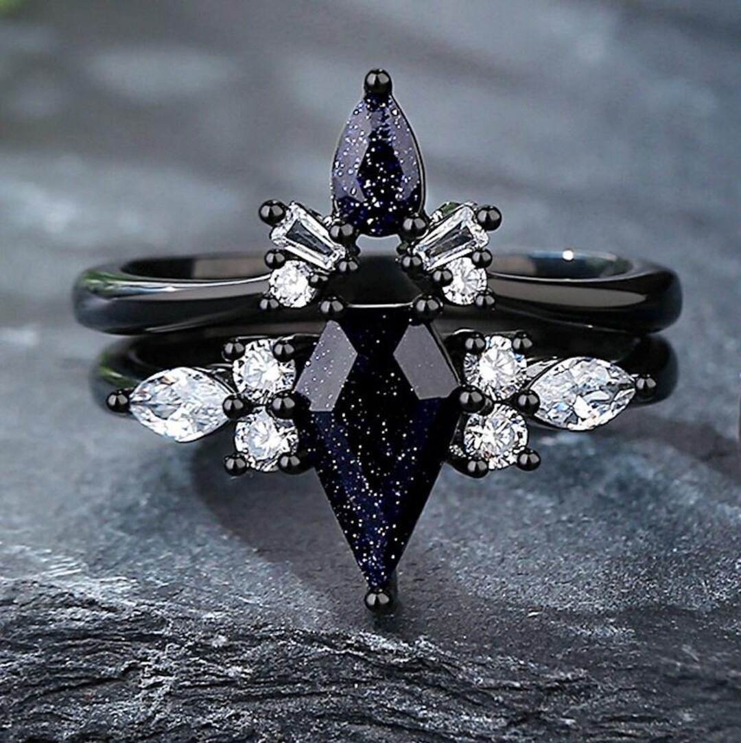 Kite Cut Orion Nebula Ring Set: Women's Promise Rings - Etsy