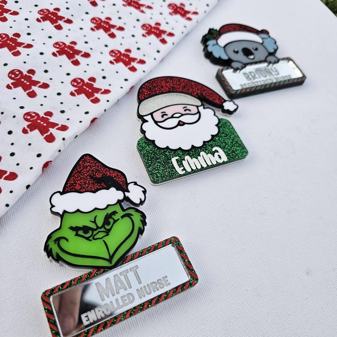 Premium Christmas Name Badges - Etsy