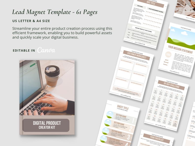 Digital Product Creator Kit, Canva Template for Etsy Sellers, Product ...