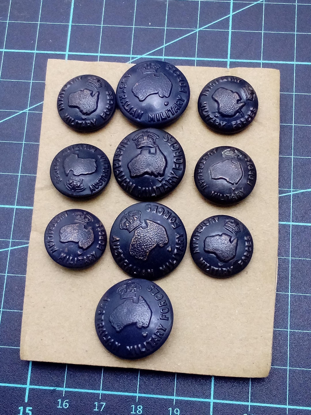 WW2 Australian Army Tunic Buttons Set Lot of 10, Excellent Unused ...