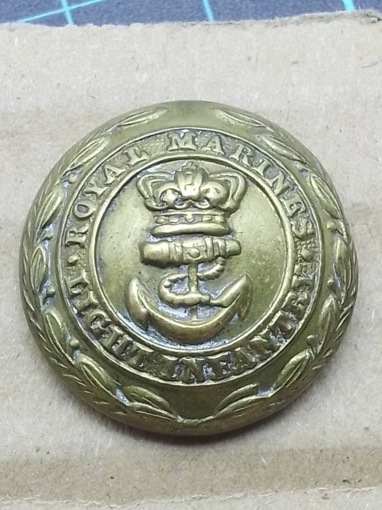 Late 1800's British Army Royal Marines Light Infantry Button 23mm ...