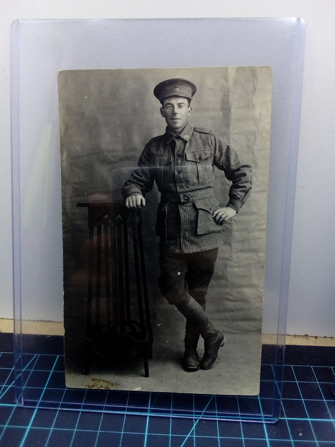 Original WW1 Australian Military Photo Postcard 'leaning Soldier ...